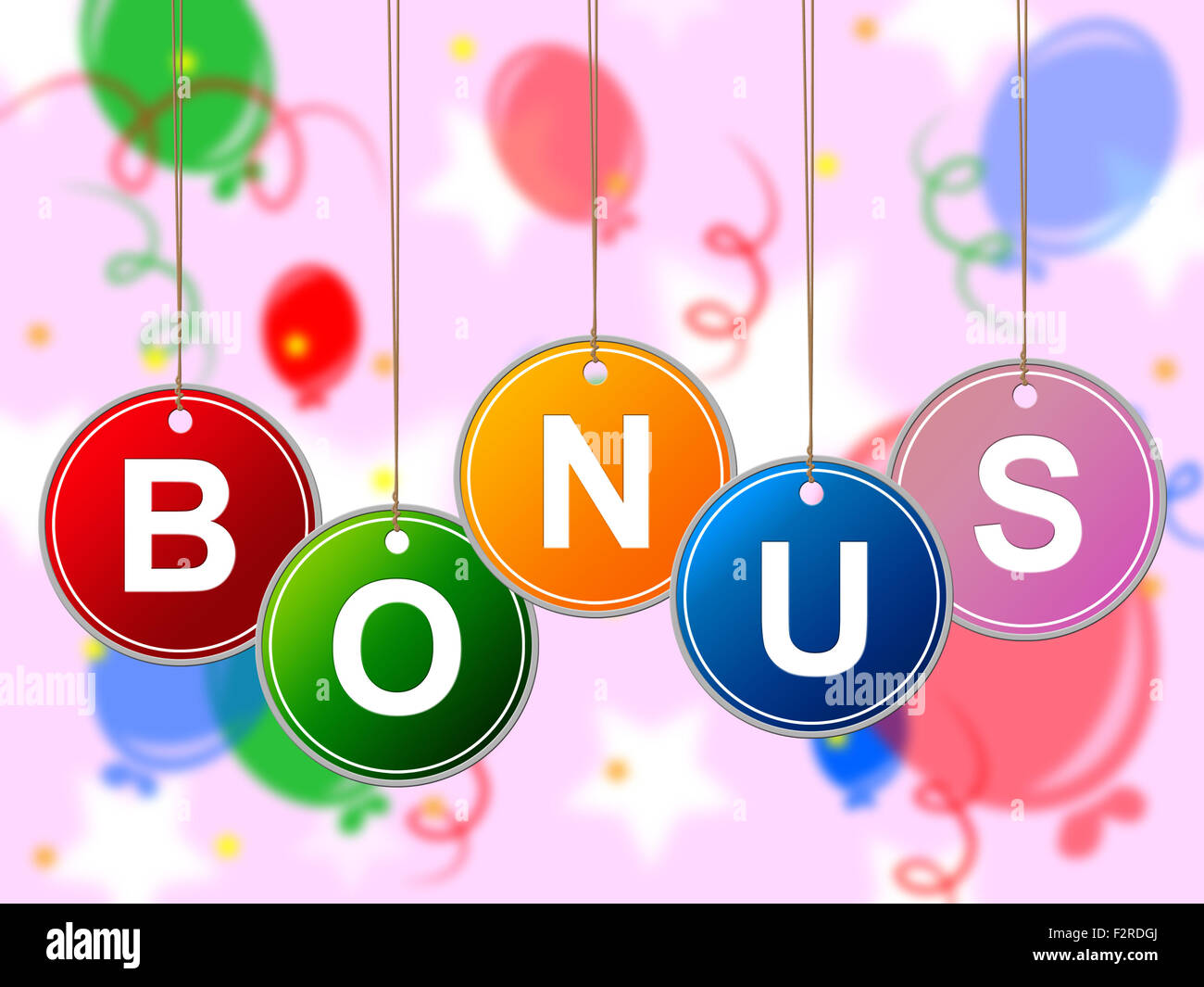 Bonus Reward Indicating For Free And Benefit Stock Photo - Alamy
