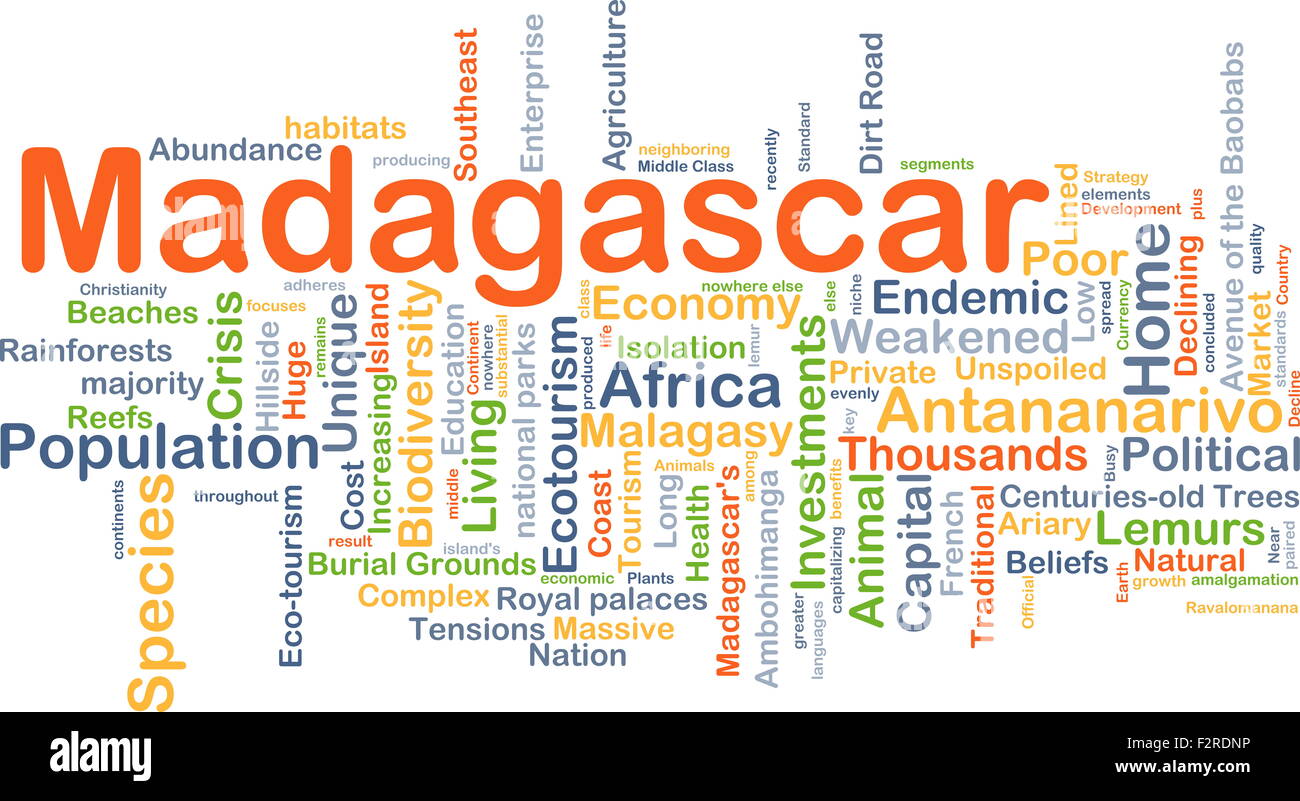 Background concept wordcloud illustration of Madagascar Stock Photo - Alamy