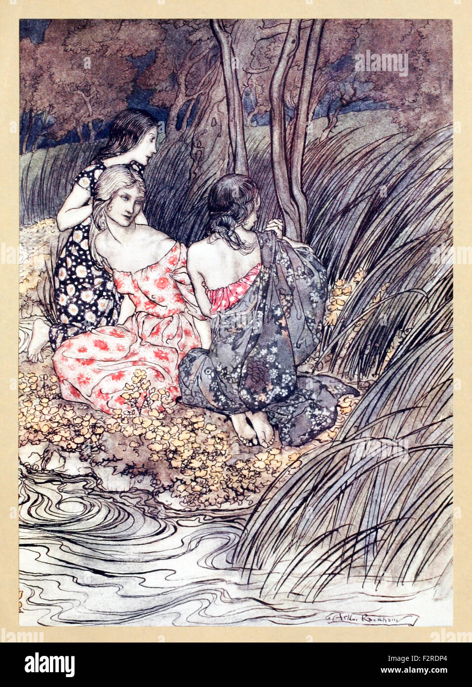 'The flowry-kirtl'd Naiades' from 'Comus' by John Milton, illustration ...