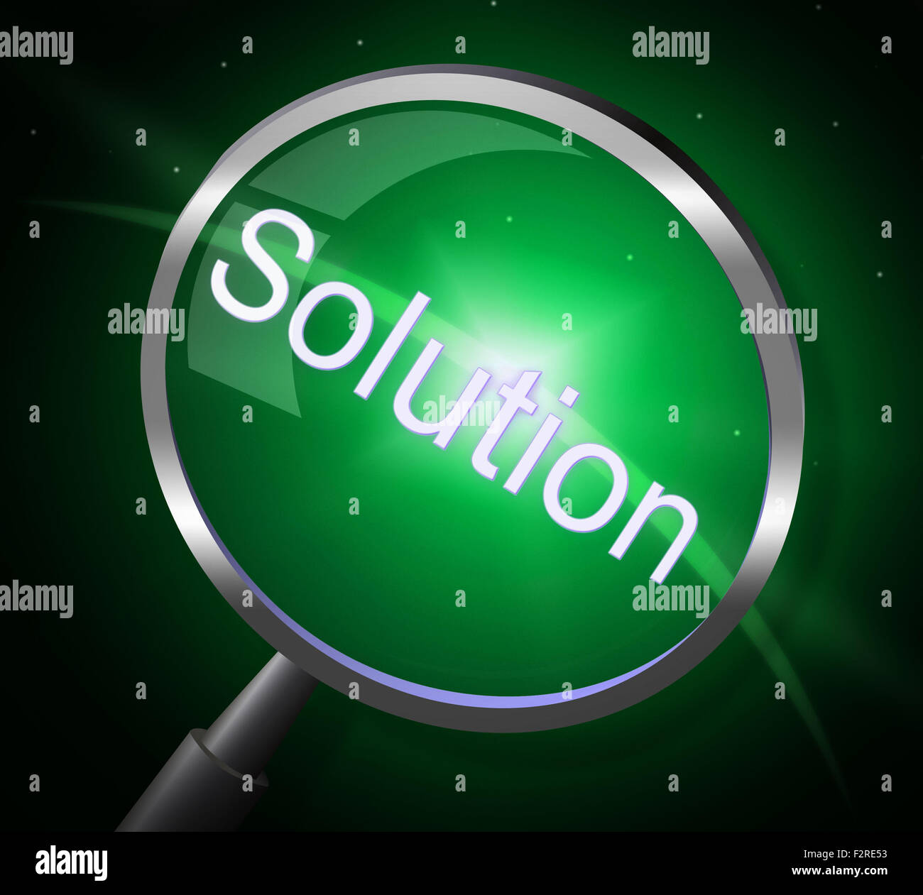 Magnifier Solution Showing Successful Succeed And Resolution Stock ...