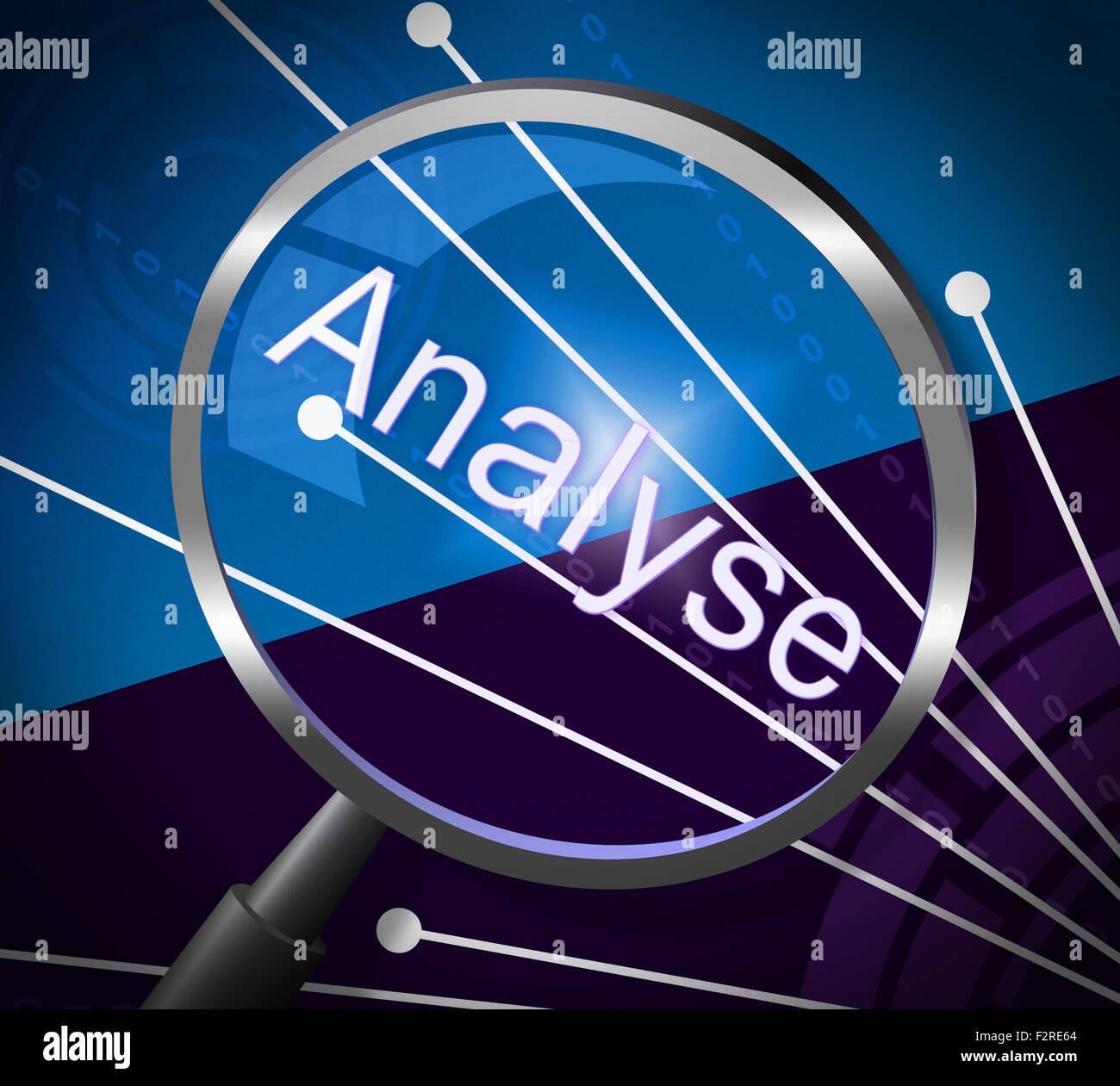 Analyse Magnifier Indicating Data Analysis And Magnify Stock Photo - Alamy