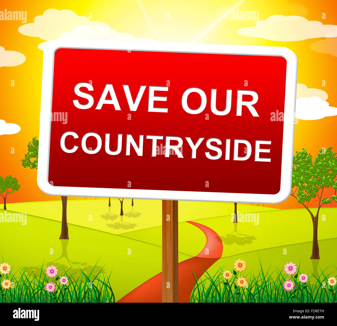Save Our Countryside Representing Landscape Protected And Nature Stock ...