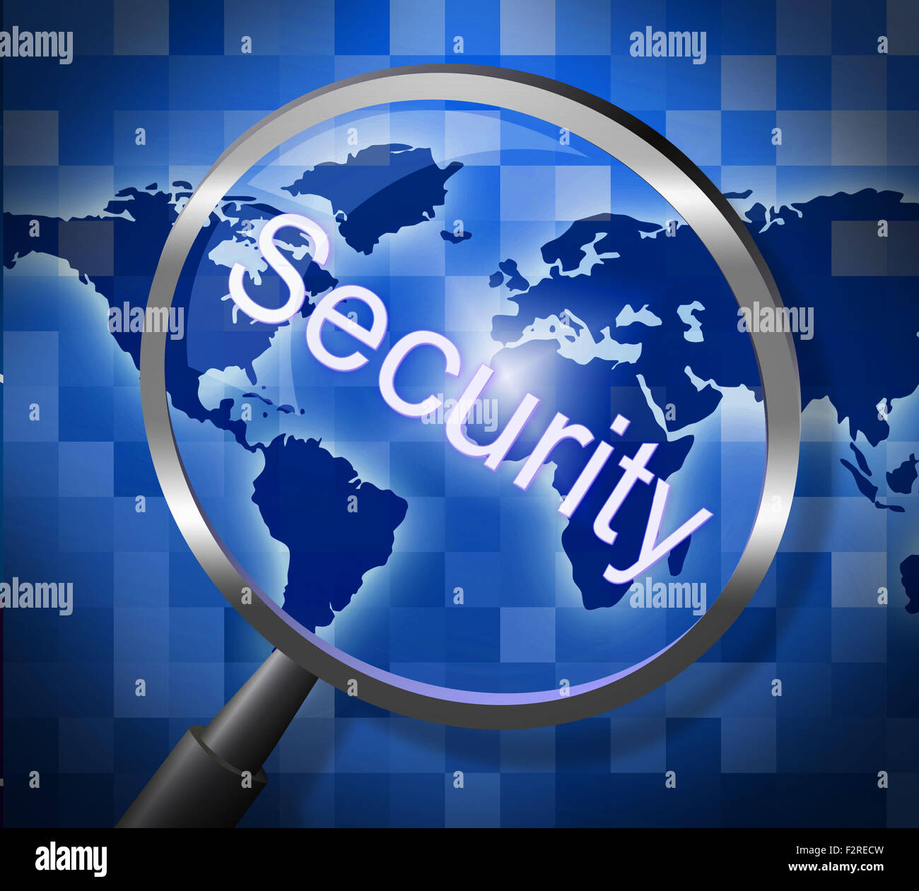 Security Magnifier Indicating Searches Searching And Protect Stock Photo - Alamy