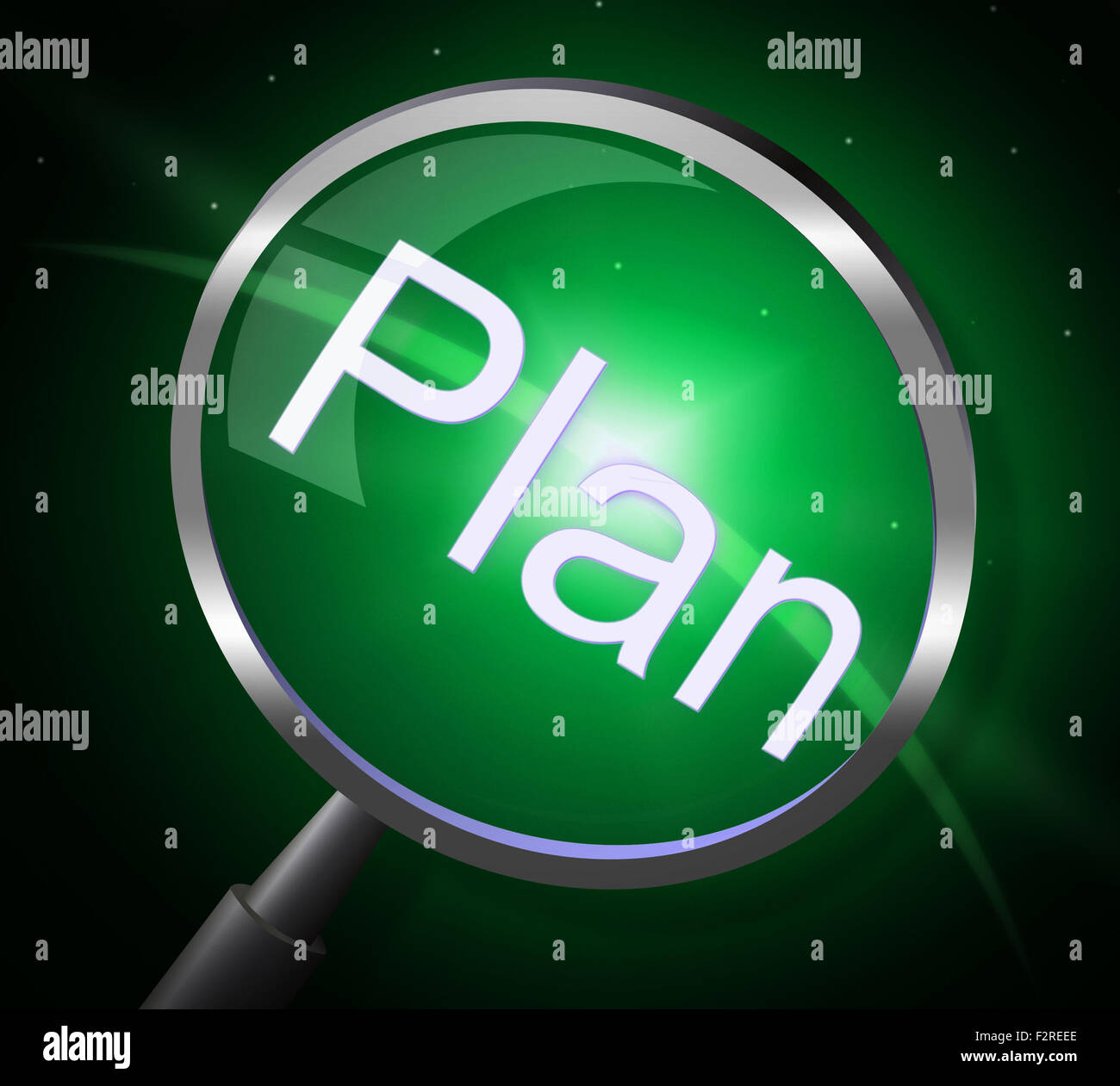 Plan Magnifier Showing Magnifying Search And Method Stock Photo - Alamy