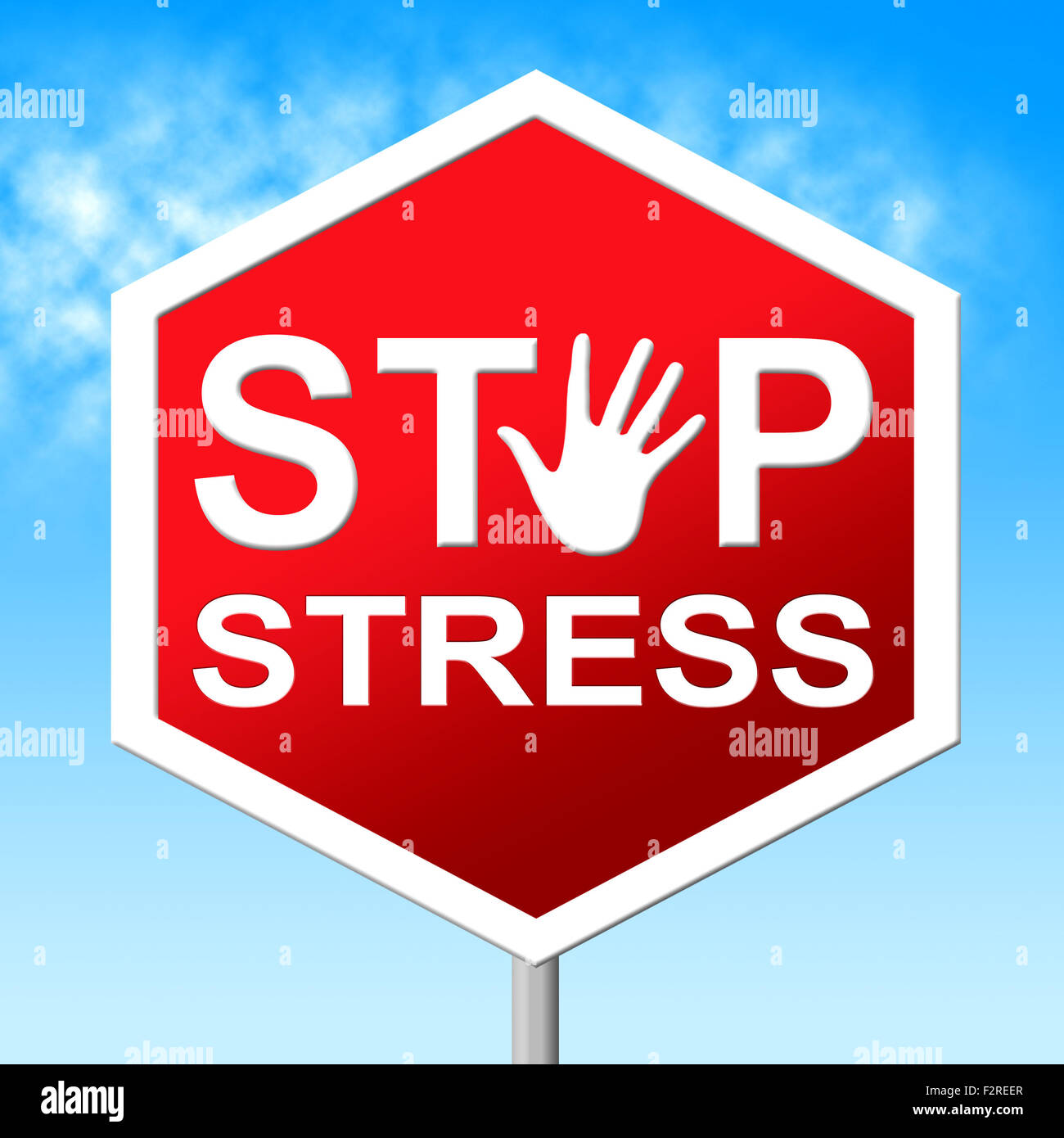Stop Stress Representing Stressing Tension And Warning Stock Photo - Alamy