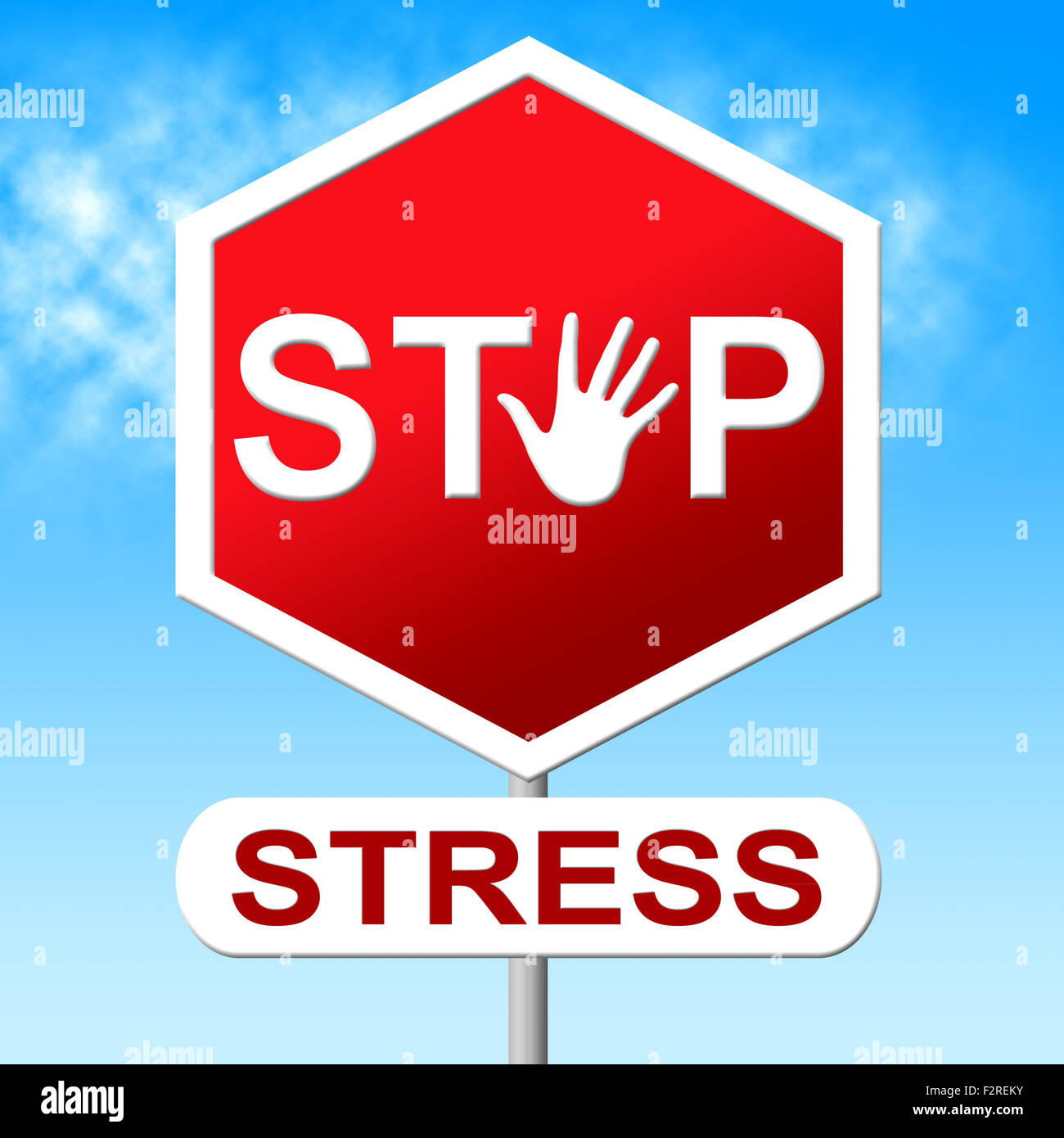 Stress Stop Meaning Warning Sign And Prohibited Stock Photo - Alamy