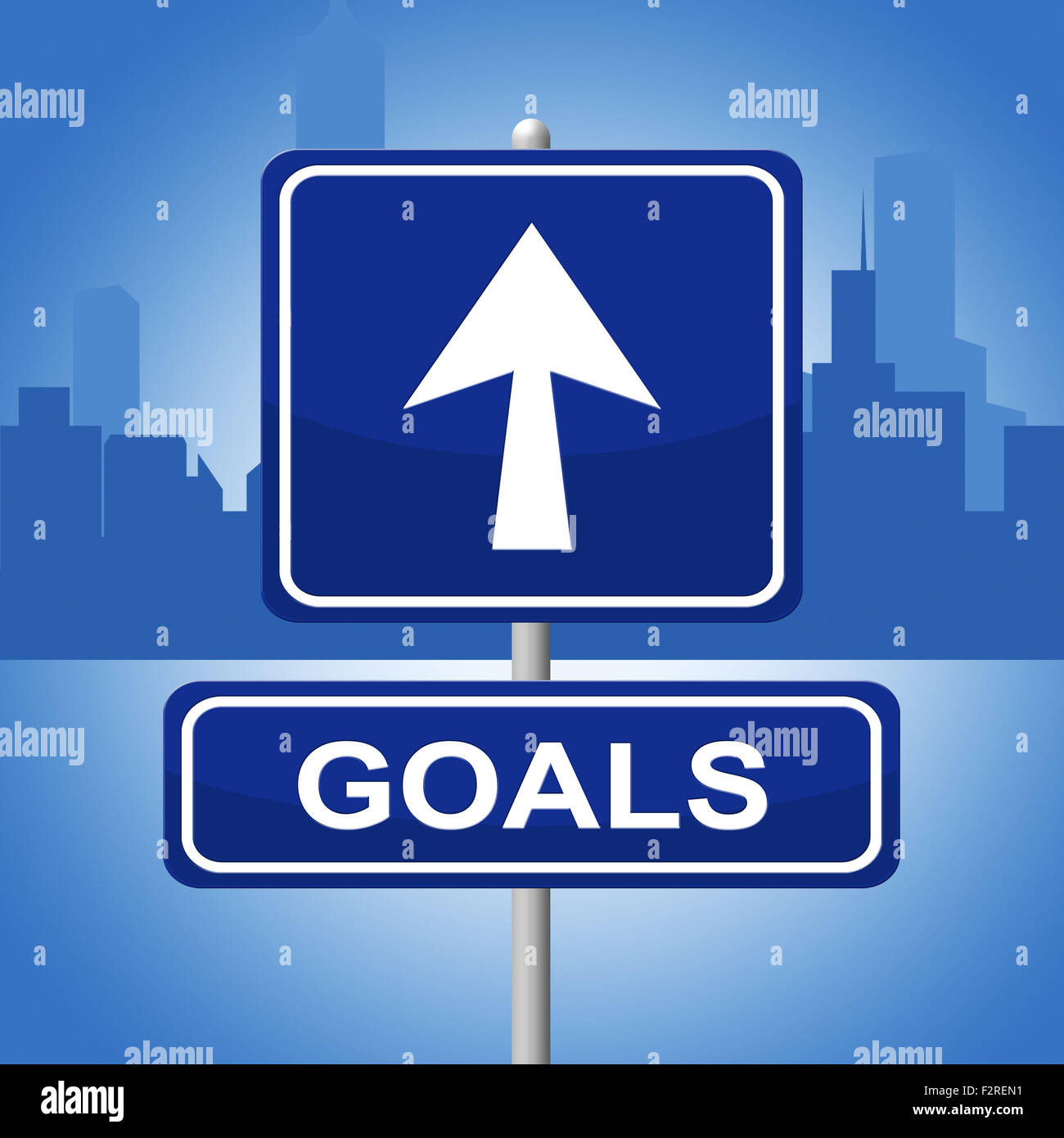Goals Sign Indicating Target Direction And Arrows Stock Photo - Alamy