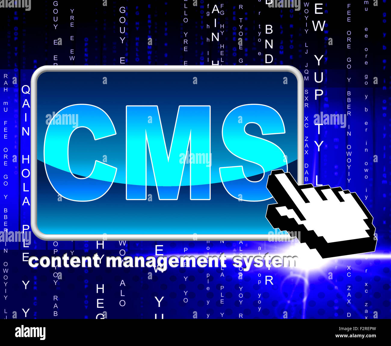 Content Management System Showing World Wide Web And Website Stock ...