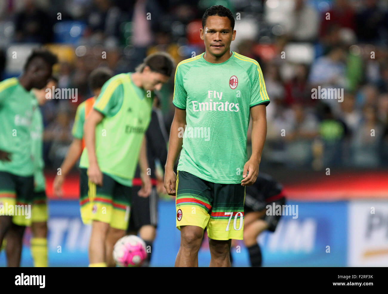 Udine, Italy. 22nd September, 2015. : Milan's forward Carlos Bacca ...