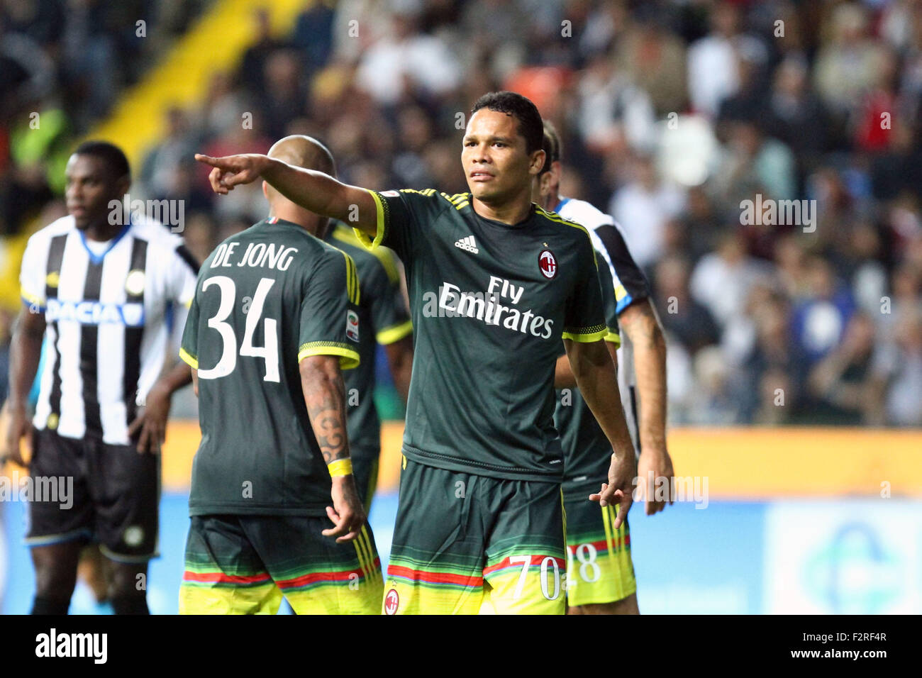 Udine, Italy. 22nd September, 2015. : Milan's forward Carlos Bacca ...