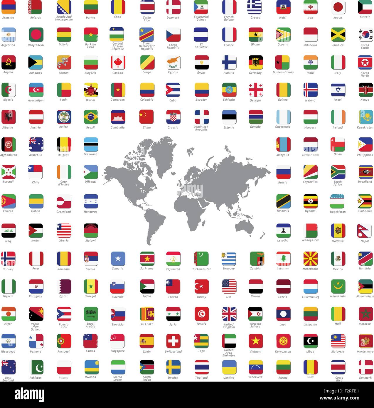Square flags collection world Stock Vector Images - Alamy
