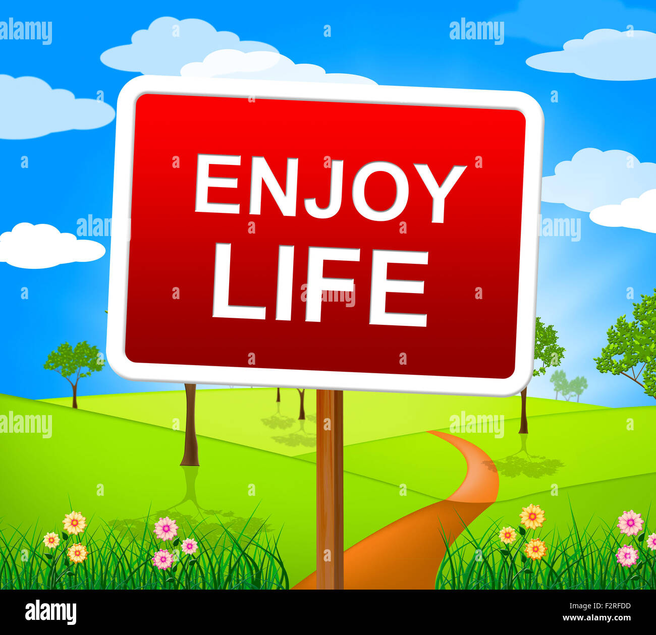 Enjoy Life Representing Positive Jubilant And Live Stock Photo - Alamy