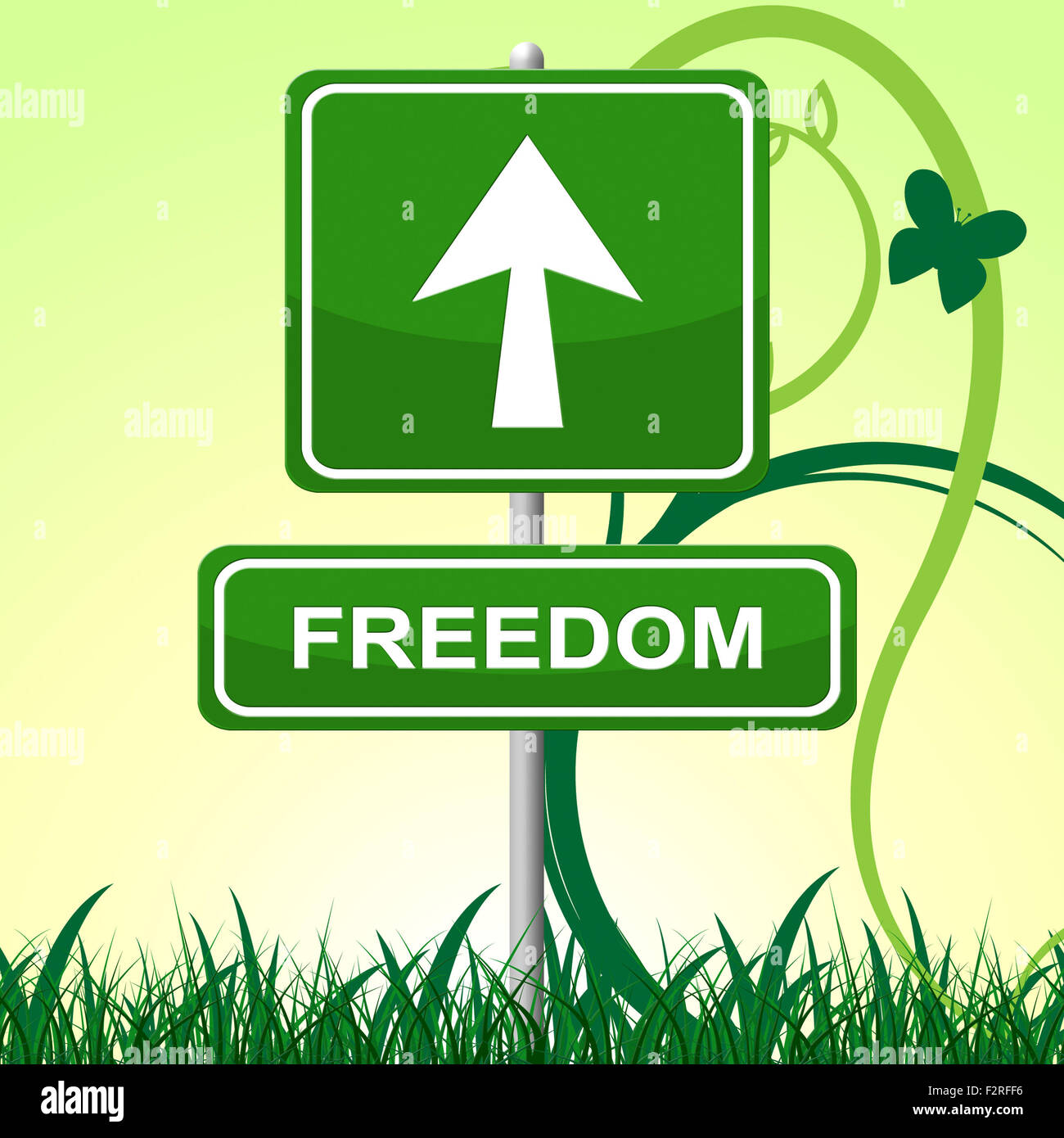 Freedom Sign Showing Get Away And Message Stock Photo - Alamy