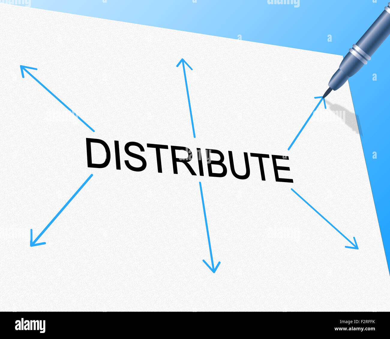 Distribute Distribution Showing Supply Chain And Buy Stock Photo - Alamy