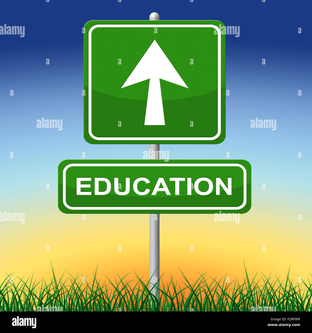 Education Sign Indicating Training Learned And Direction Stock Photo ...