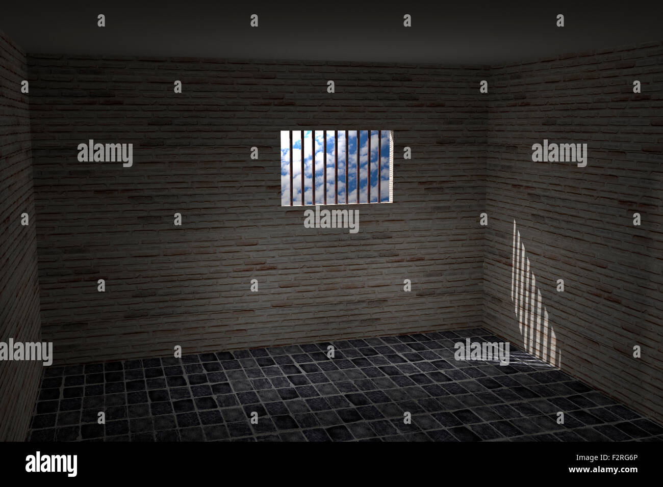 3d rendering of an old jail window Stock Photo - Alamy
