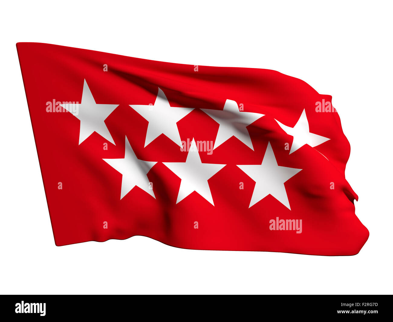 3d rendering of a community of Madrid flag on a white background Stock ...
