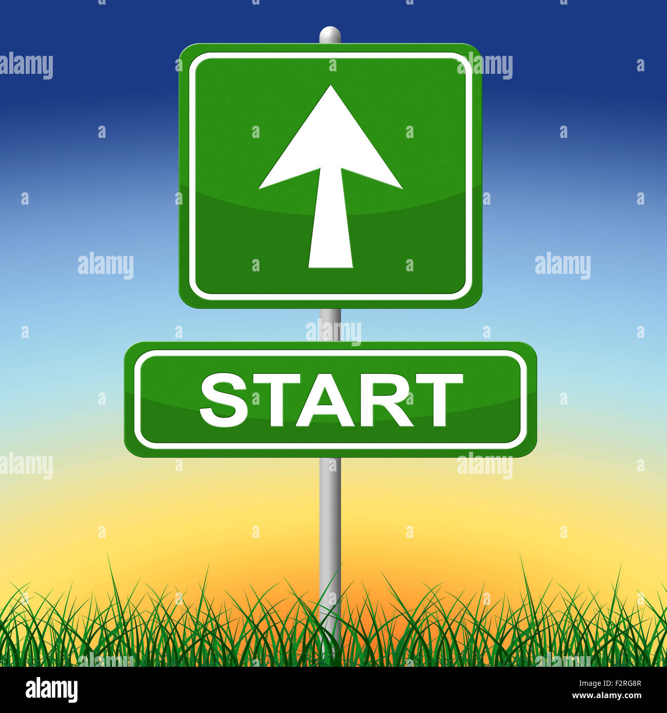 Start Sign Indicating Do It And Begin Stock Photo - Alamy