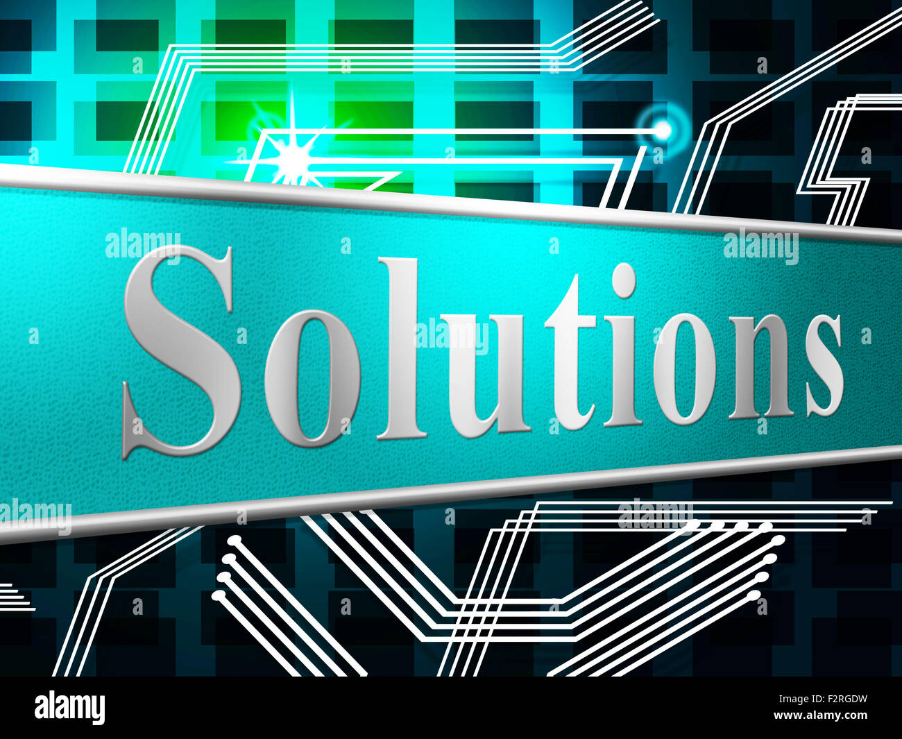Solution Sign Indicating Resolve Goal And Display Stock Photo - Alamy