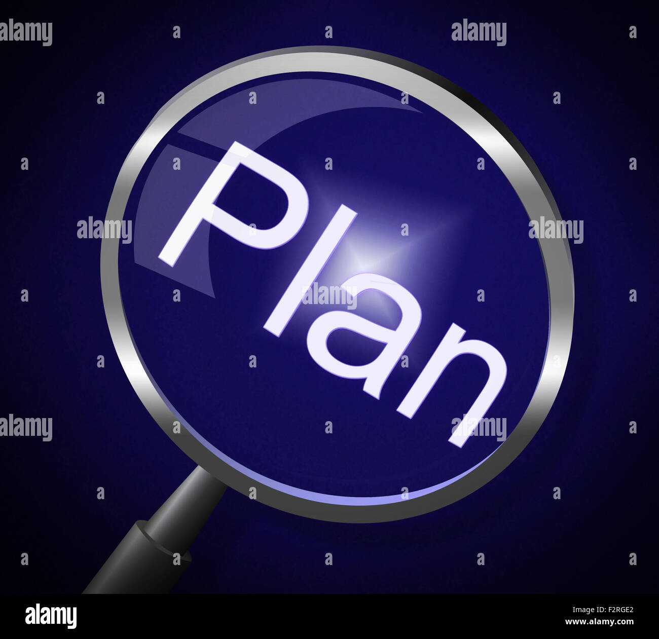 Plan Magnifier Representing Project Strategy And Programme Stock Photo ...