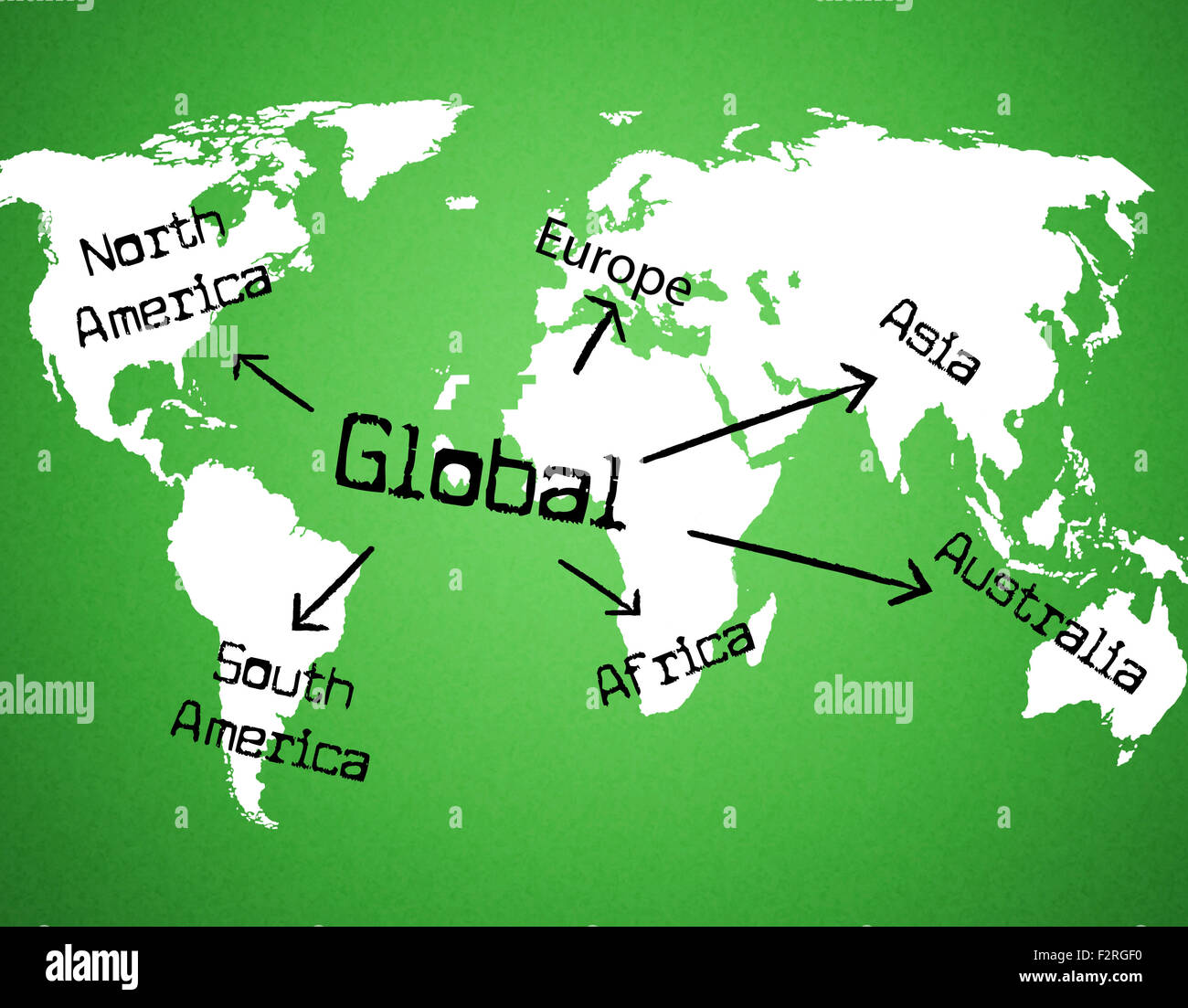 Global World Meaning Commerce Earth And Globe Stock Photo - Alamy