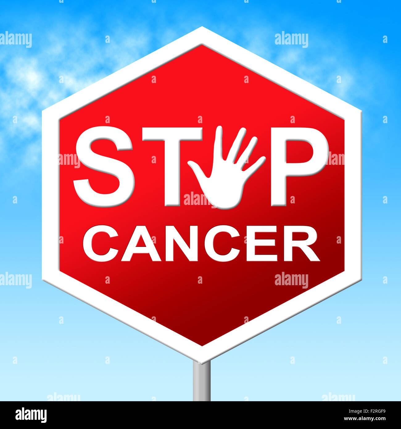 Stop Cancer Representing Malignant Growth And Tumors Stock Photo - Alamy