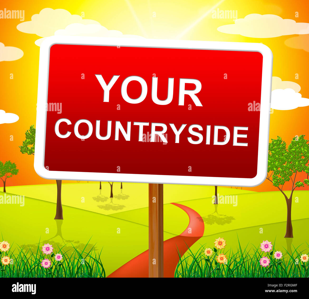 Your Countryside Meaning Meadow Nature And Scene Stock Photo - Alamy
