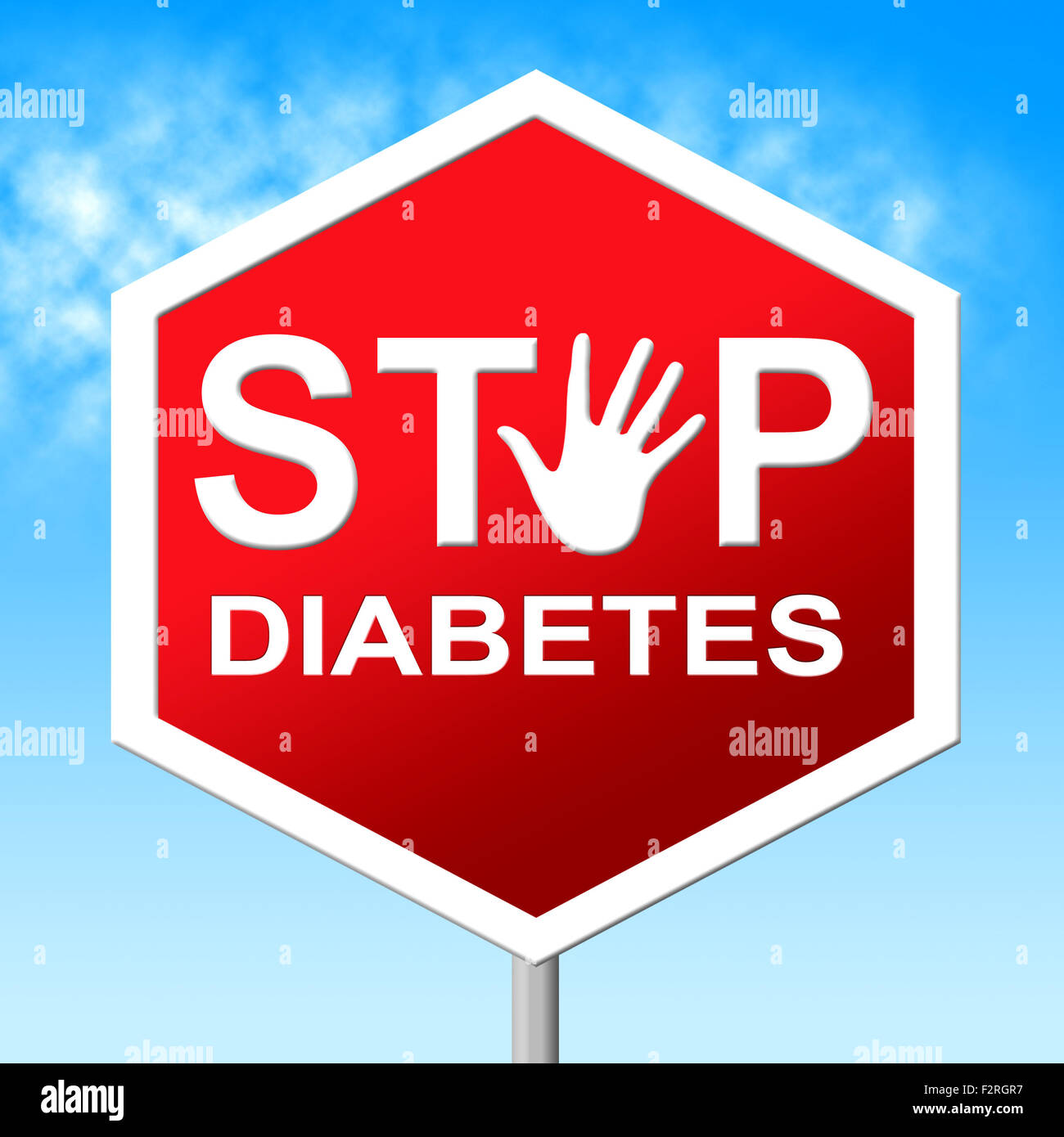 Stop Diabetes Indicating Warning Sign And Prevent Stock Photo - Alamy