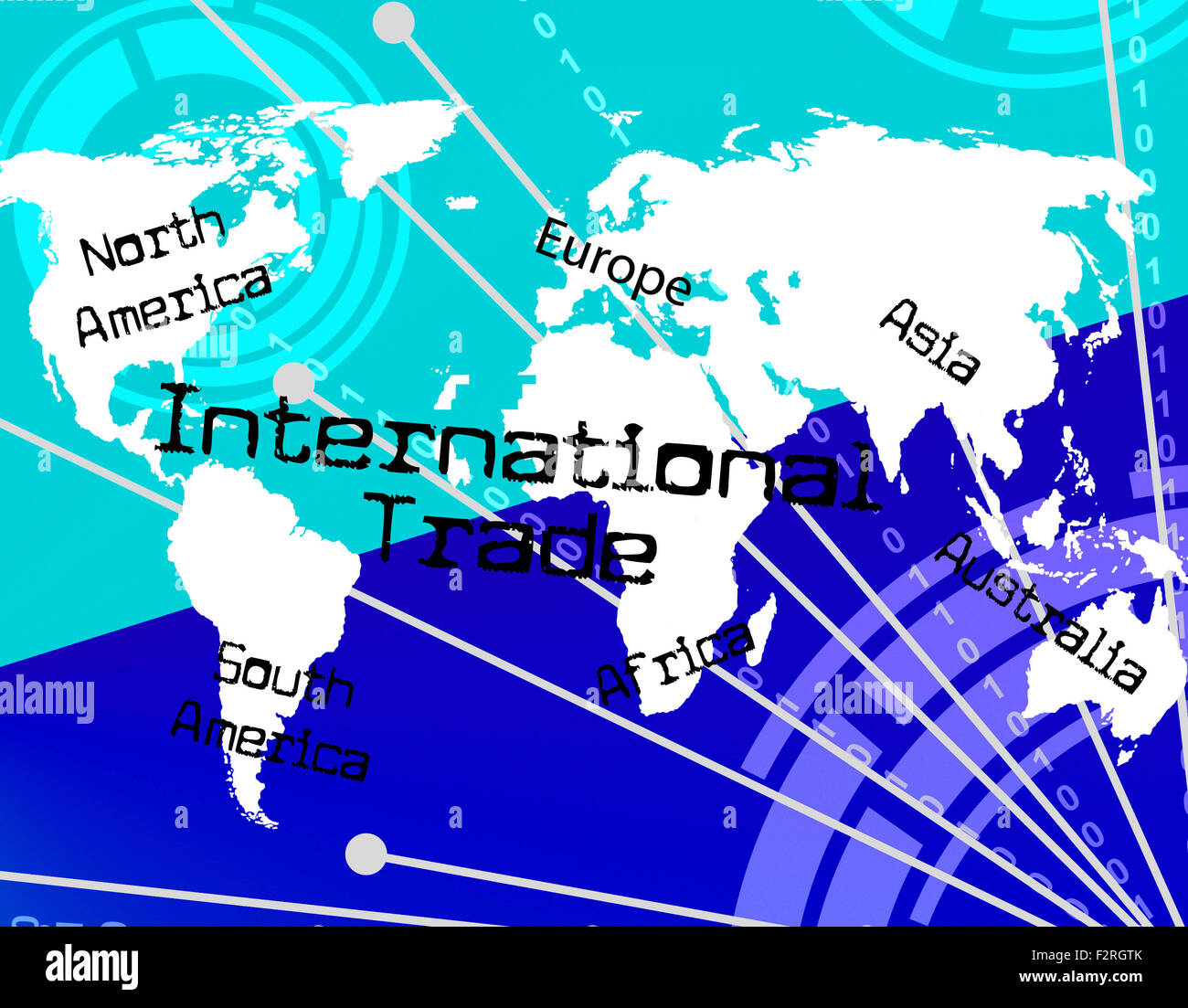 International Trade Indicating Across The Globe And Commerce Biz Stock ...