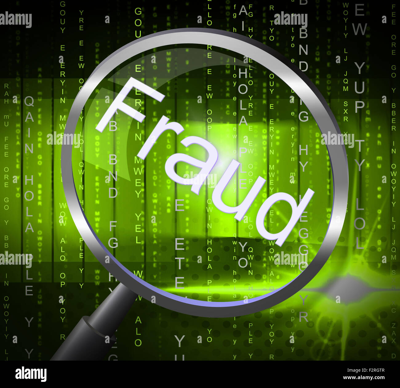 Fraud Magnifier Representing Rip Off And Magnifying Stock Photo - Alamy