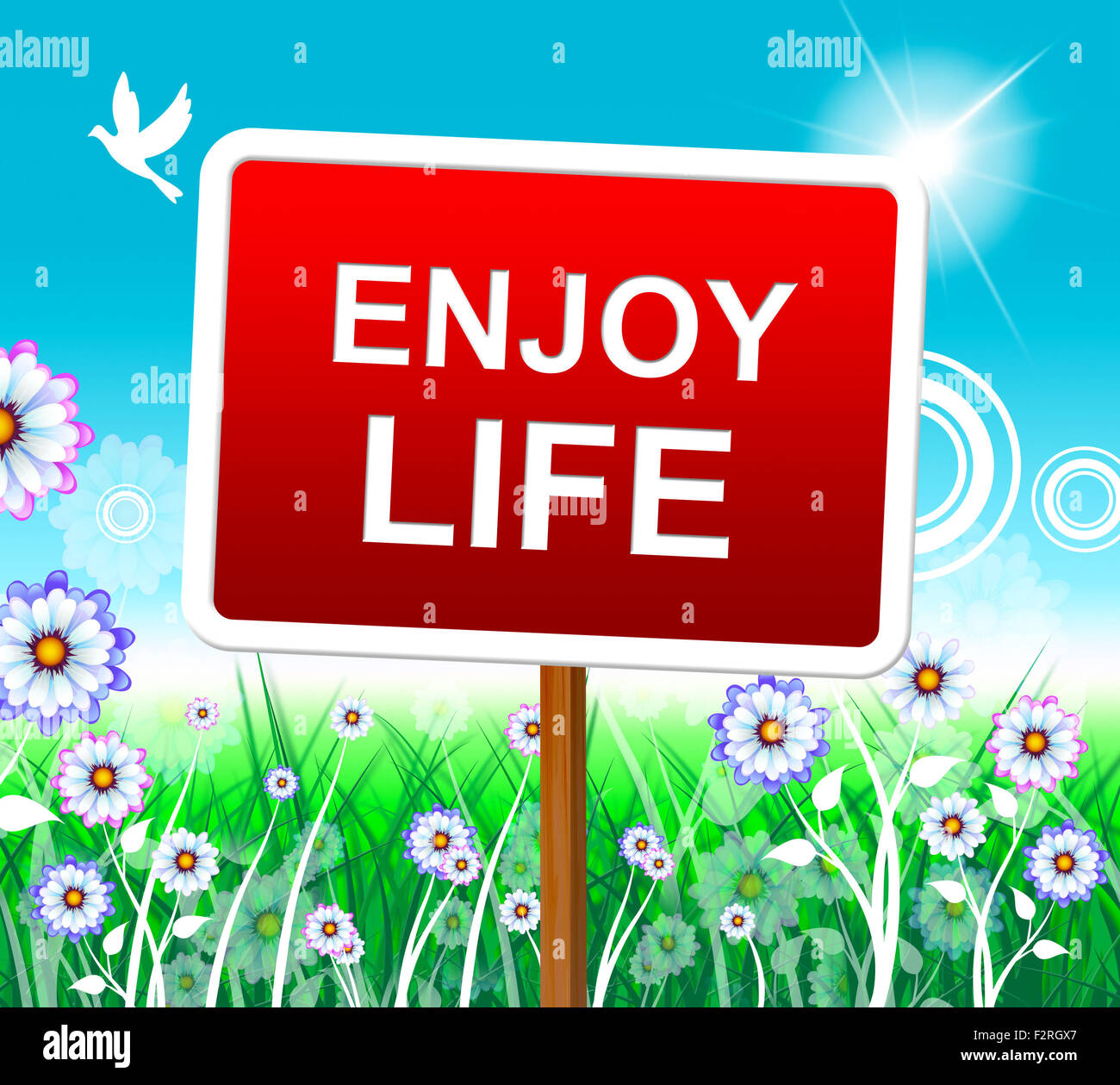 Enjoy Life Representing Positive Happy And Joyful Stock Photo - Alamy
