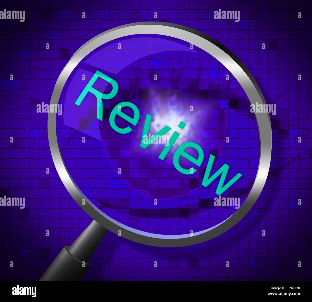 Review Magnifier Showing Magnifying Assess And Search Stock Photo - Alamy