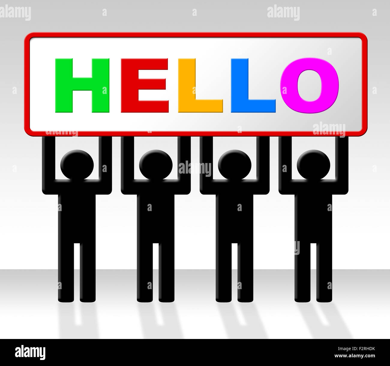 Hello Sign Meaning How Are You And Good Day Stock Photo - Alamy