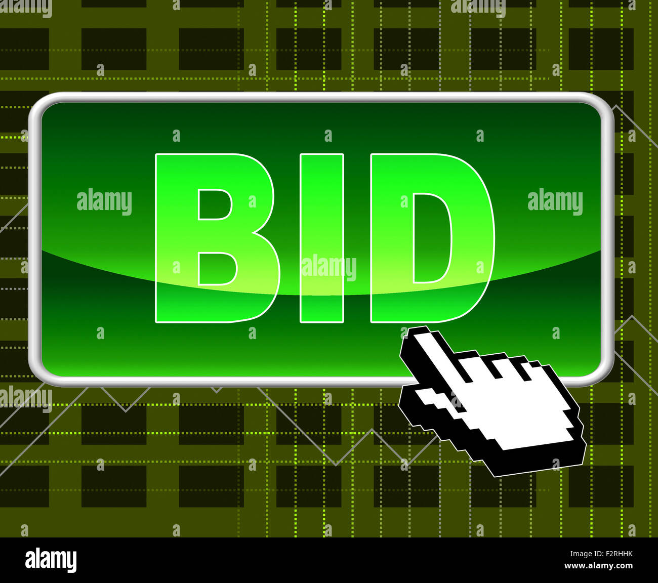 Bid Button Indicating World Wide Web And Website Stock Photo - Alamy