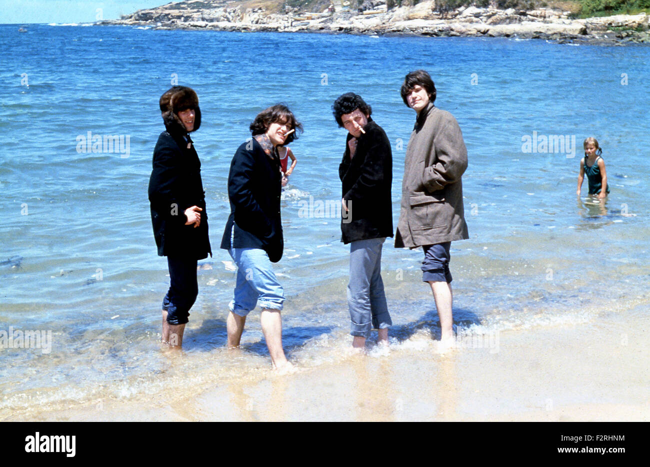 THE KINKS UK pop group in Australia during their 1965 "Big Show" tour ...