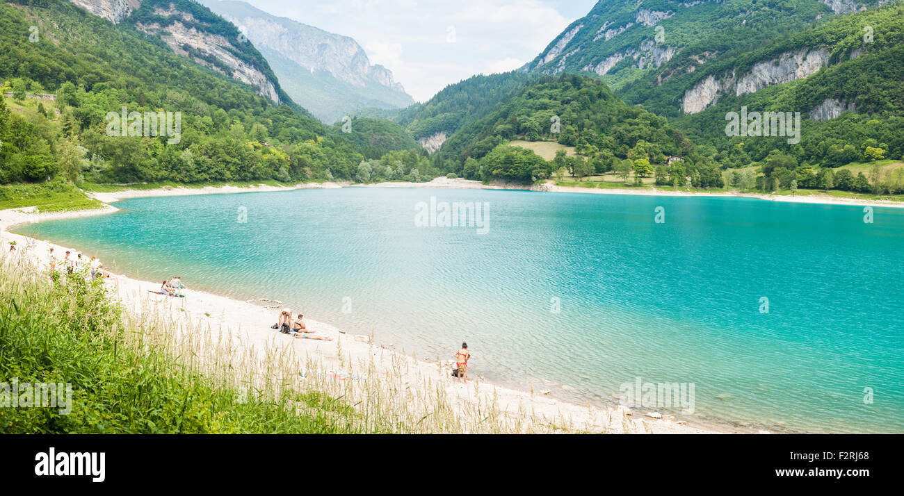 Turquoise waters of Tenno lake, near Riva del Garda, Trentino, Italy ...