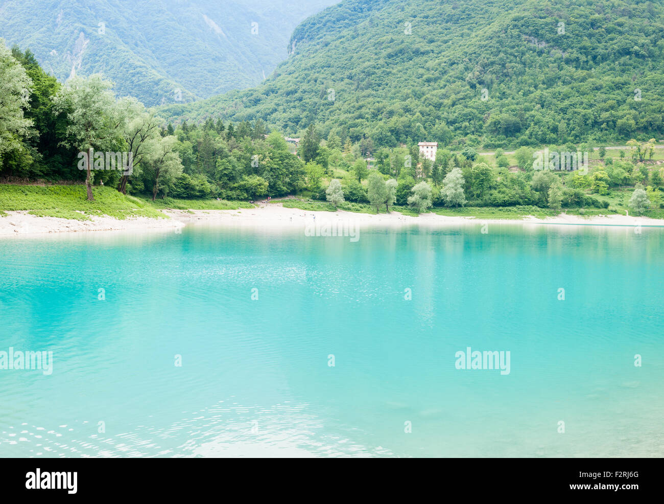 Turquoise waters of Tenno lake, near Riva del Garda, Trentino, Italy ...