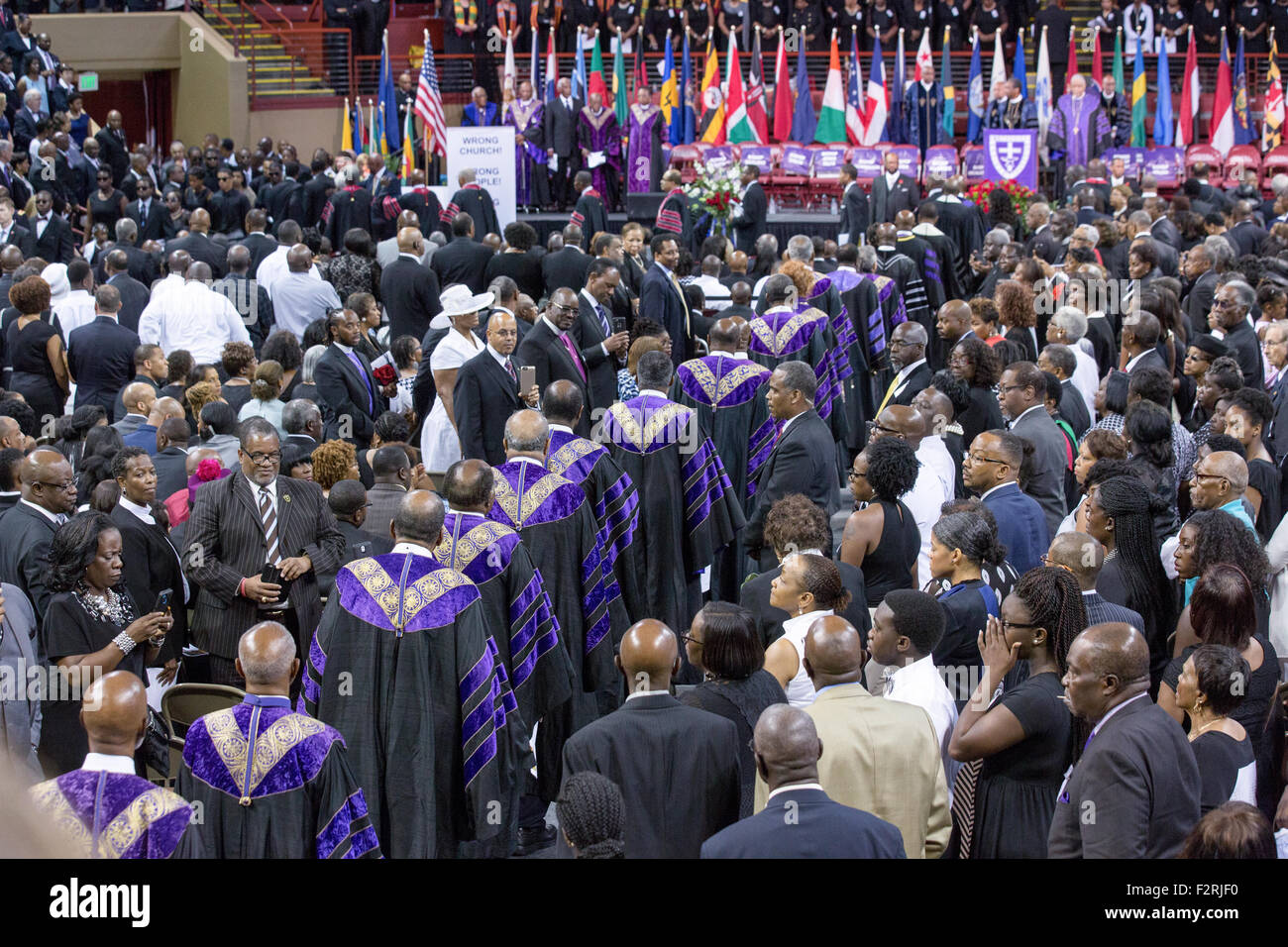 The processional for slain State Senator Clementa Pinckney during the ...