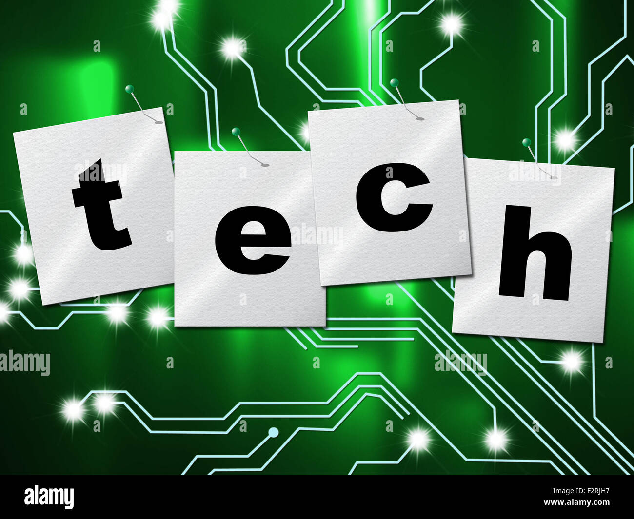 Electronic Circuit Representing High Tech And Technological Stock Photo ...
