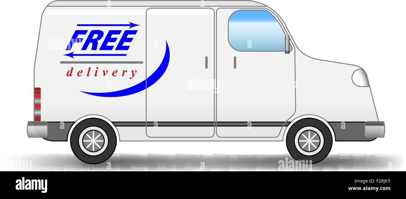 Vector Delivery Van Illustration, Eps 8 Vector, Gradient Mesh Used ...