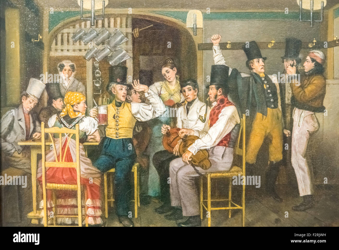 Inn Scene Painting By Michael Neder Stock Photo - Alamy