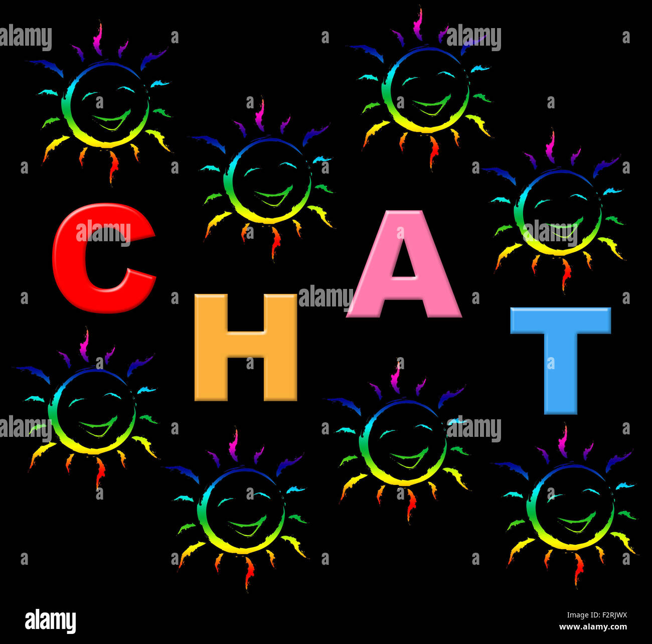 Chat Kids Representing Chatting Typing And Messenger Stock Photo - Alamy
