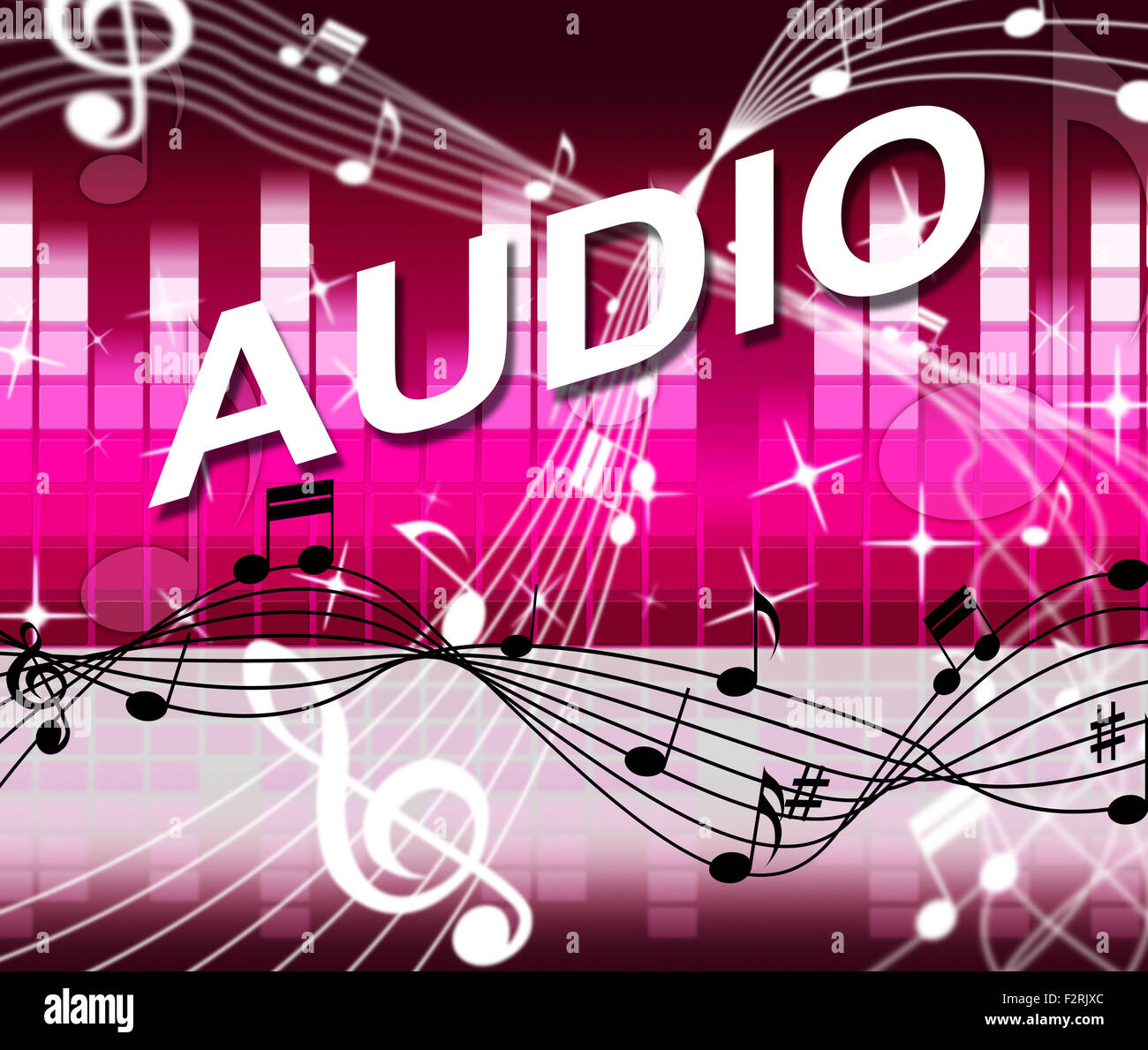 Audio Music Representing Musical Note And Track Stock Photo - Alamy