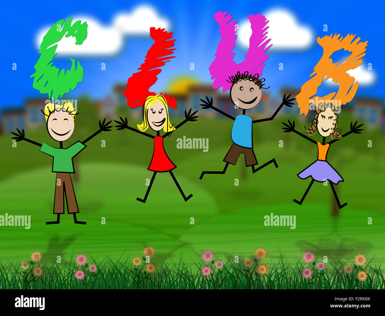 Kids Club Showing Child Apply And Group Stock Photo - Alamy