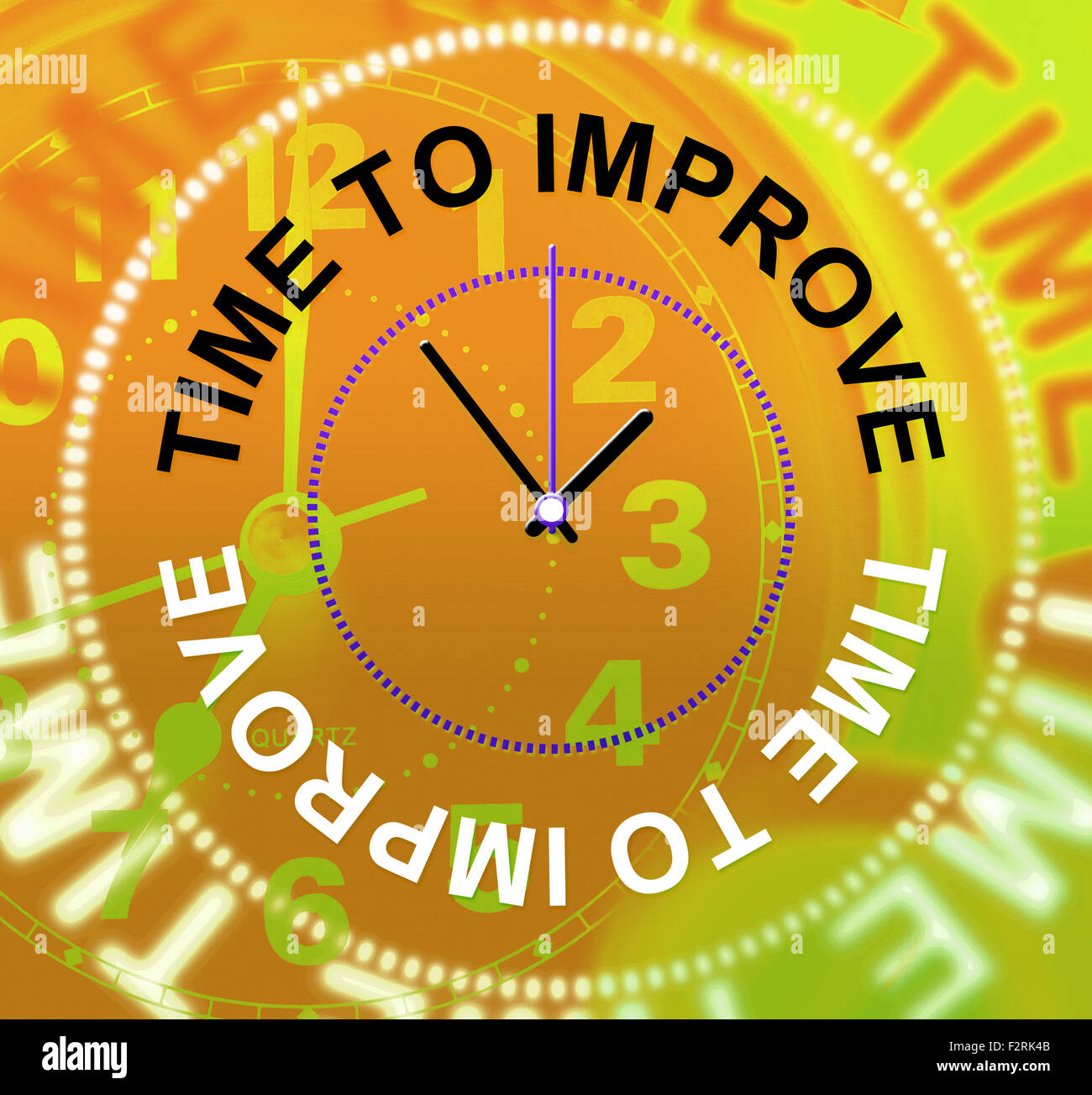 Time To Improve Showing Improvement Plan And Upgraded Stock Photo - Alamy