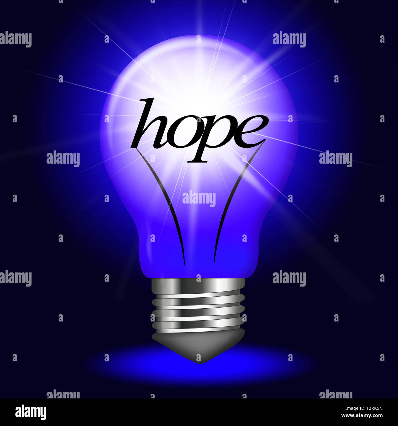 Lightbulb Hope Showing Wishing Lamp And Hopes Stock Photo - Alamy