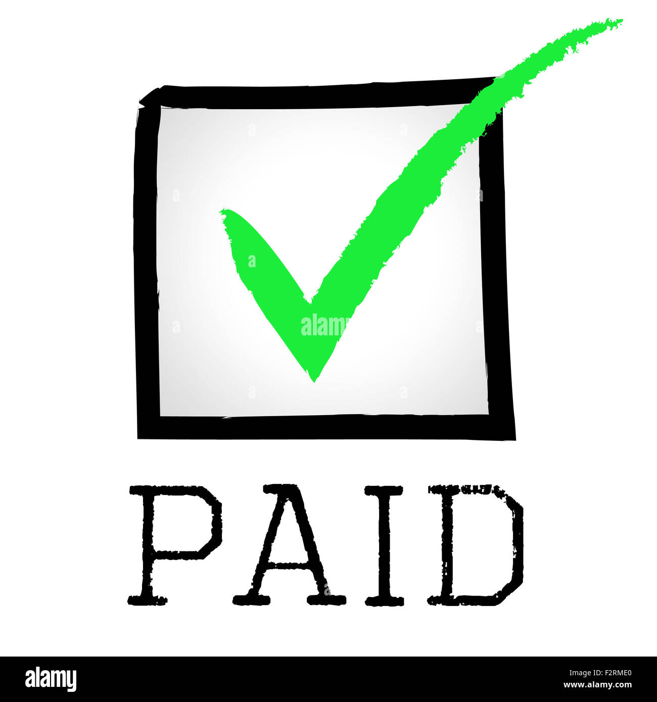 Tick Paid Showing Ok Checked And Balance Stock Photo - Alamy