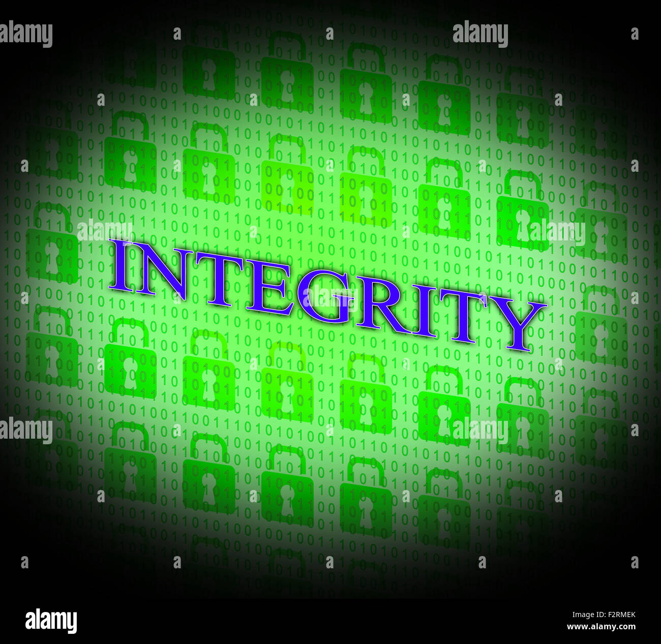 Integrity Data Showing Facts Information And Virtue Stock Photo - Alamy