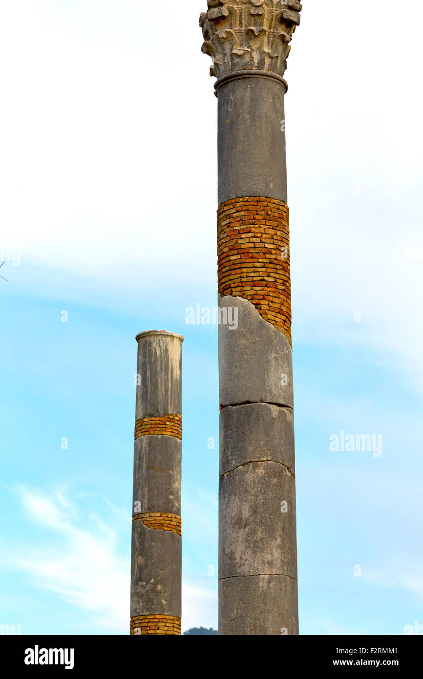 old column in the africa sky history and nature Stock Photo - Alamy