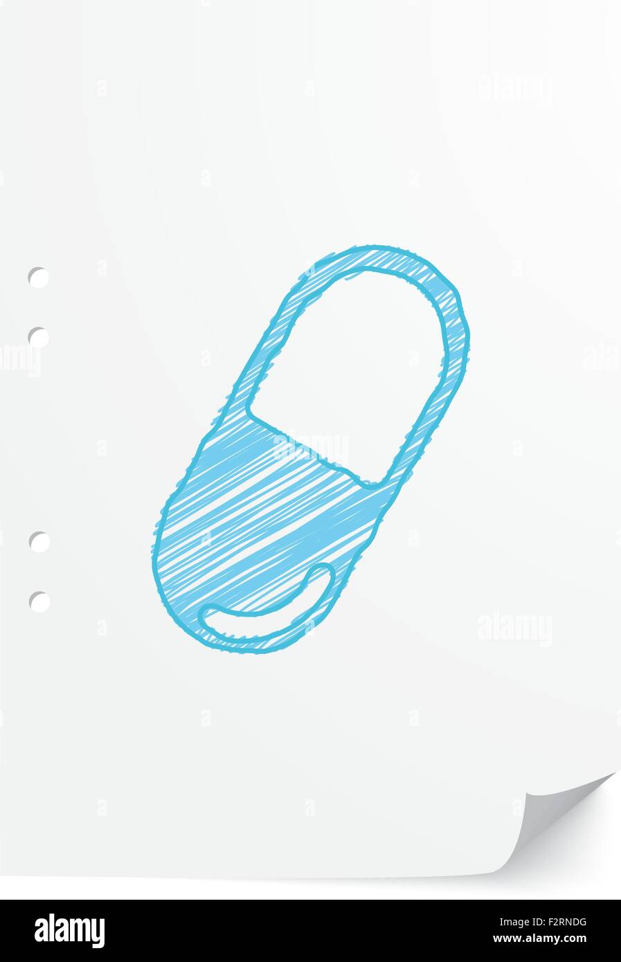 Light blue hand drawn on white paper Health-39 Stock Vector Image & Art ...